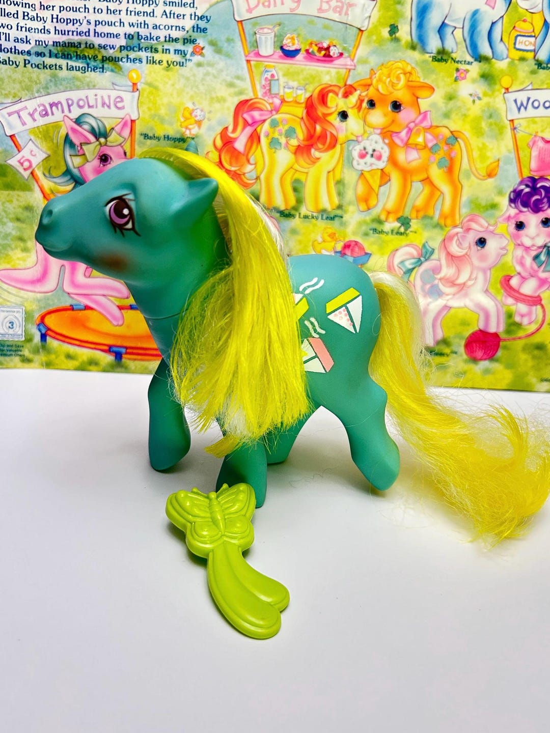 My Little Pony G1 Mainsail Sunshine Pony Green Butterfly Brush MLP ...
