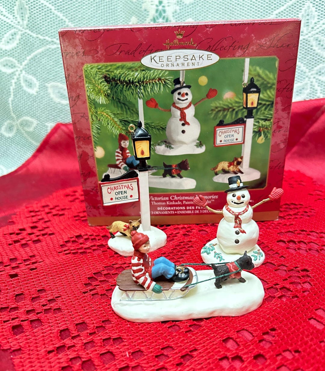 Thomas Kinkade Hallmark Keepsake Victorian Christmas Memories 2001 Vintage Ornament Set - Etsy