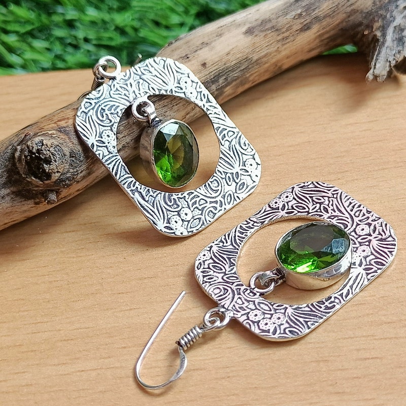 Peridot Earrings - Etsy