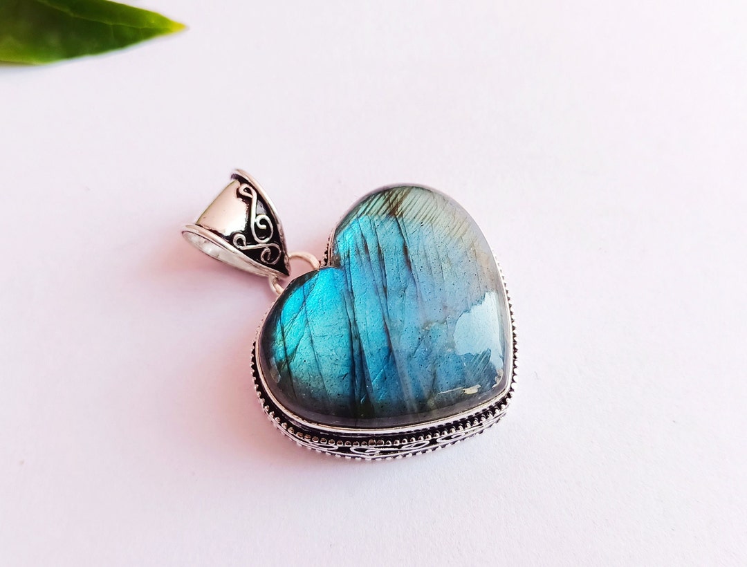 Labradorite Heart Shape Pendant Necklace\labradorite Heart Shape ...