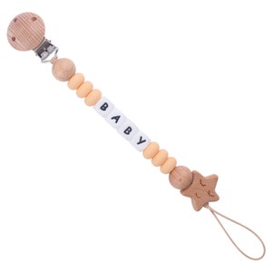 Cartoon Pacifier Attachment Personalized First Name, Beech Smiling Face ...