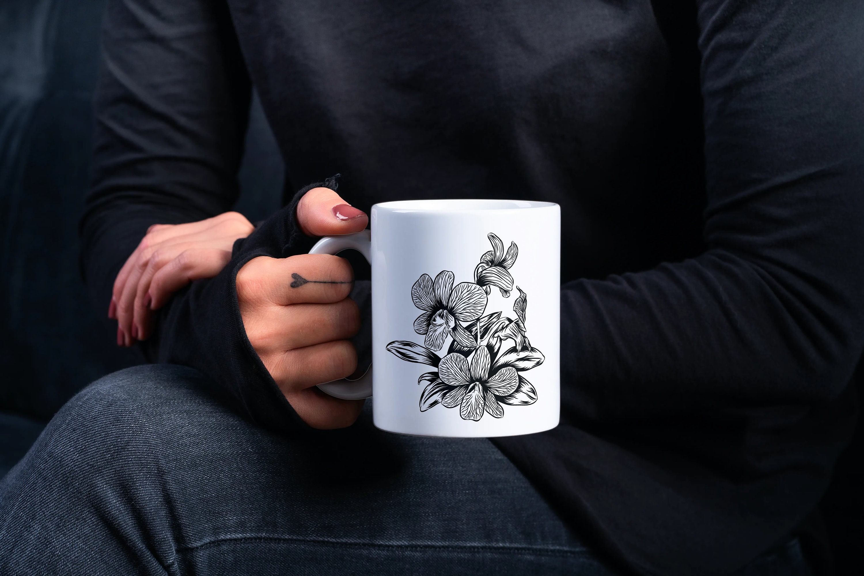 Orchid Svg Jpg Png Pdf Digital Download / Digital Vector Clipart Print ...