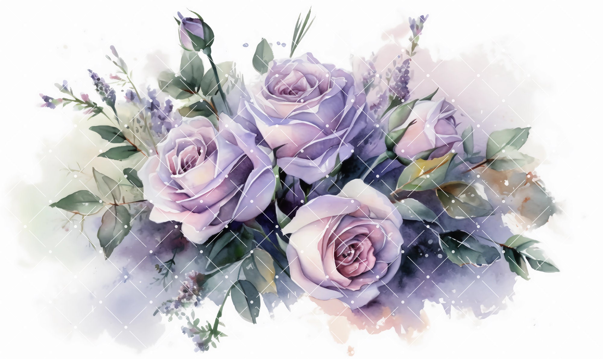 Set of 5 Colorful Watercolor Roses Printable Wall Art, Garden Roses ...