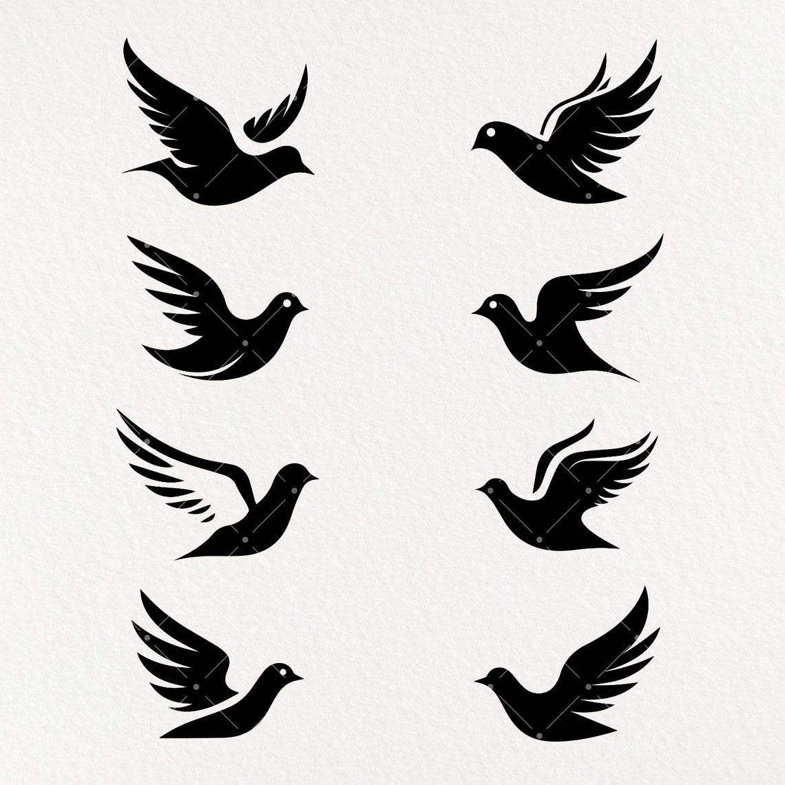 8 Birds Flying SVG Set Cut File Clipart Svg Jpg Png - Etsy