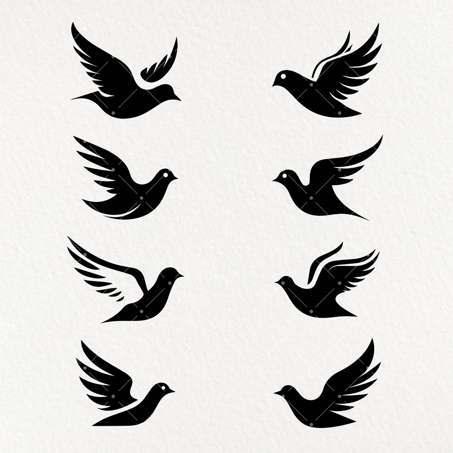 8 Birds Flying SVG Set, Cut File, Clipart - Svg, Jpg, Png, Pdf, Dxf ...