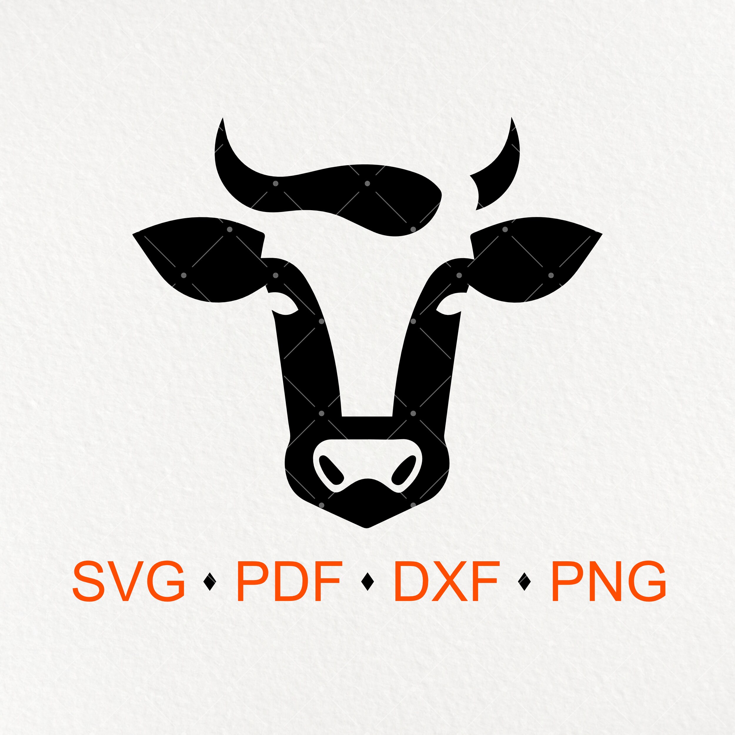 Cow Head SVG, Cut File, Clipart - Premium Cow Design - Instant Download ...
