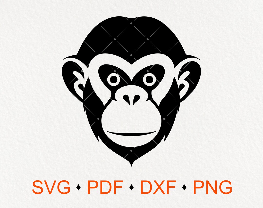 Monkey Head SVG Cut Files for Cricut, Laser Engraving - Digital ...