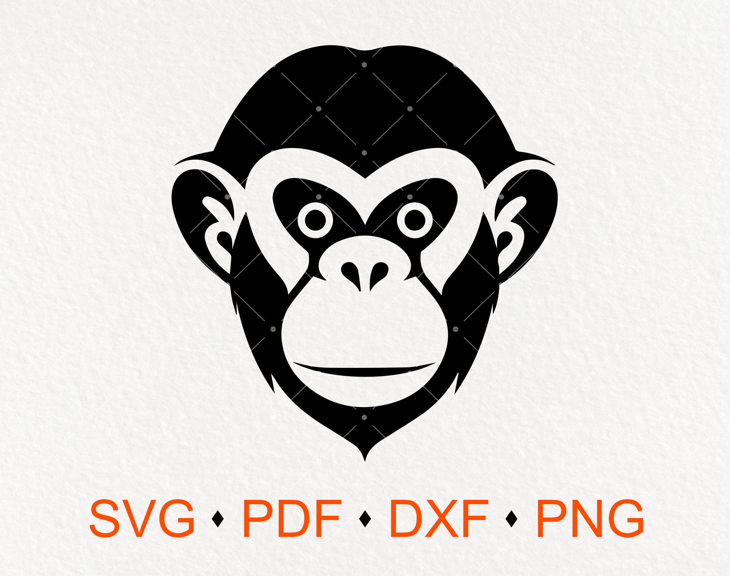 Monkey Head SVG Cut Files for Cricut, Laser Engraving - Digital ...