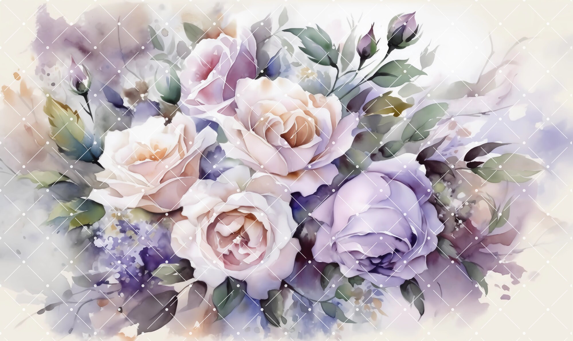 Set of 5 Colorful Watercolor Roses Printable Wall Art, Garden Roses ...