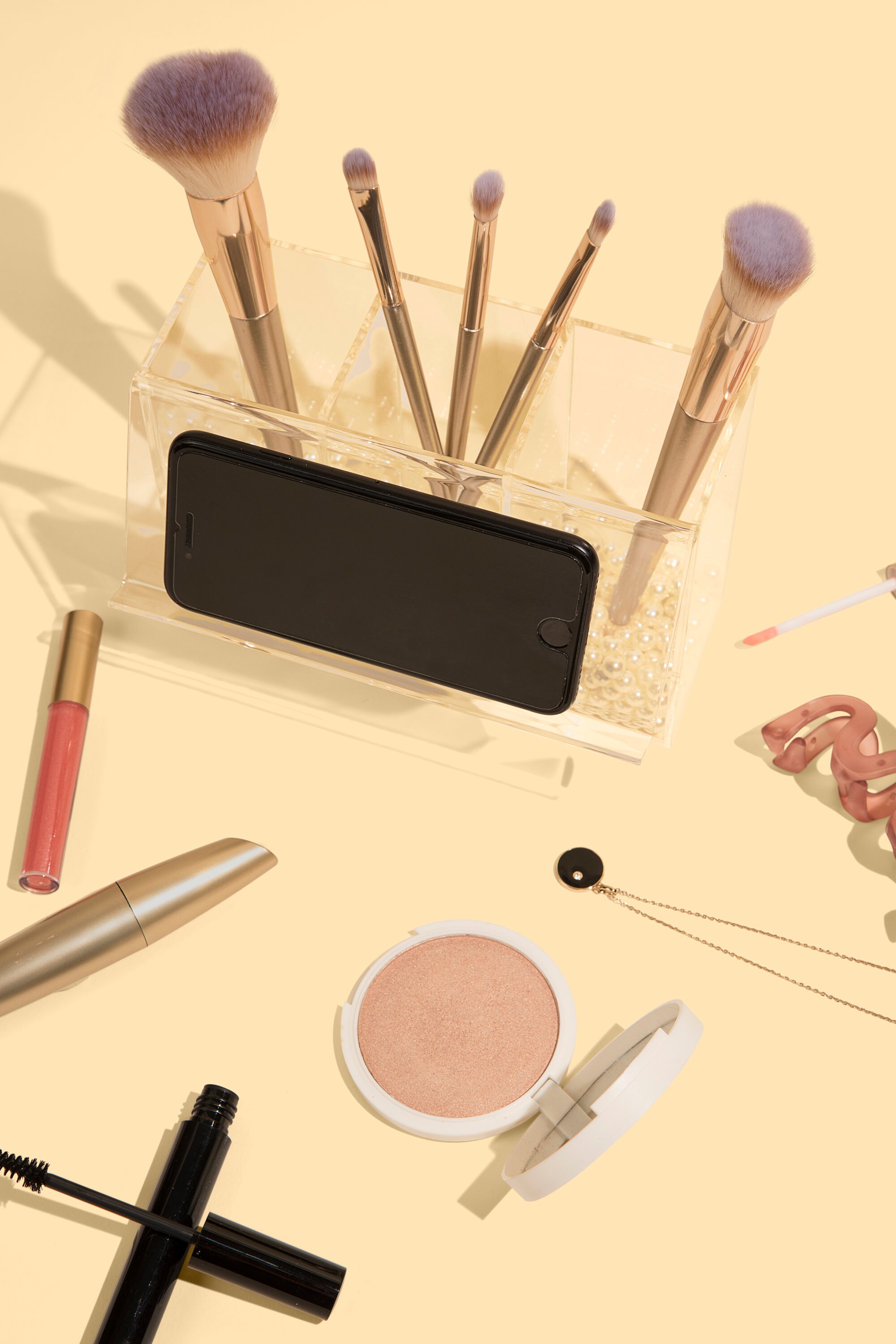 Hula Acrylic Makeup Brush Holder With Phone Stand - Etsy