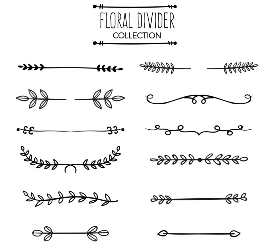 Floral Divider Set, Floral Svg Bundle, Floral Ai, Floral Clipart - Etsy