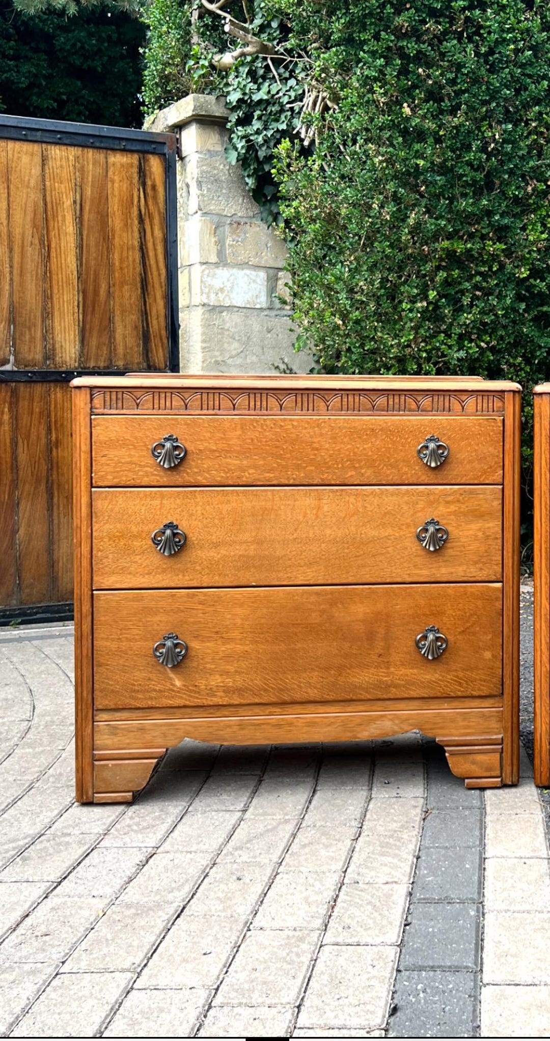 Sold Now - Harris Lebus MCM Three Drawer Art Deco Chest of Drawers Hand ...
