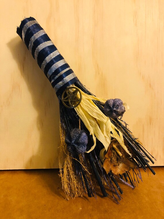 Blue/silver 8.5 Inch Wiccan Besom - Etsy