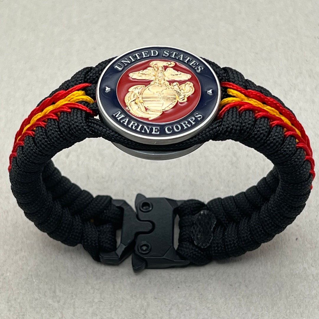 Marine Corps Paracord Bracelet, USMC Gift, Military Veteran Gift ...