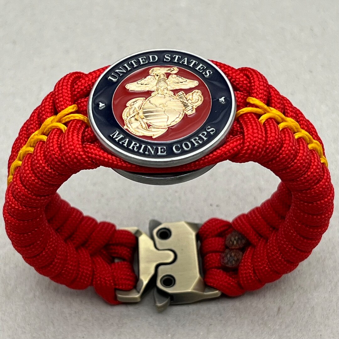 Marine Corps Paracord Bracelet, USMC Gift, Military Gift for Veteran ...