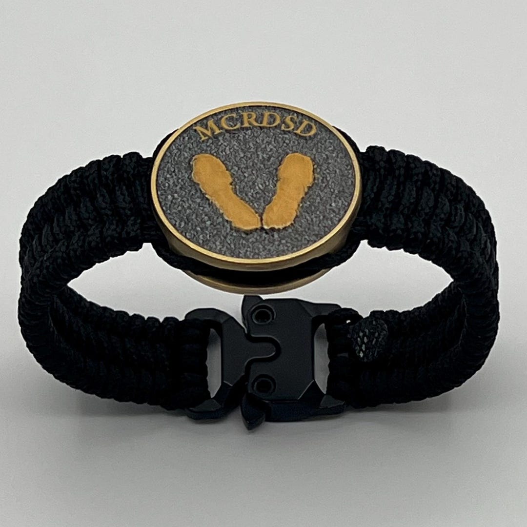 USMC Yellow Footprints Bracelet, Custom Engraved Boot Camp Graduation ...