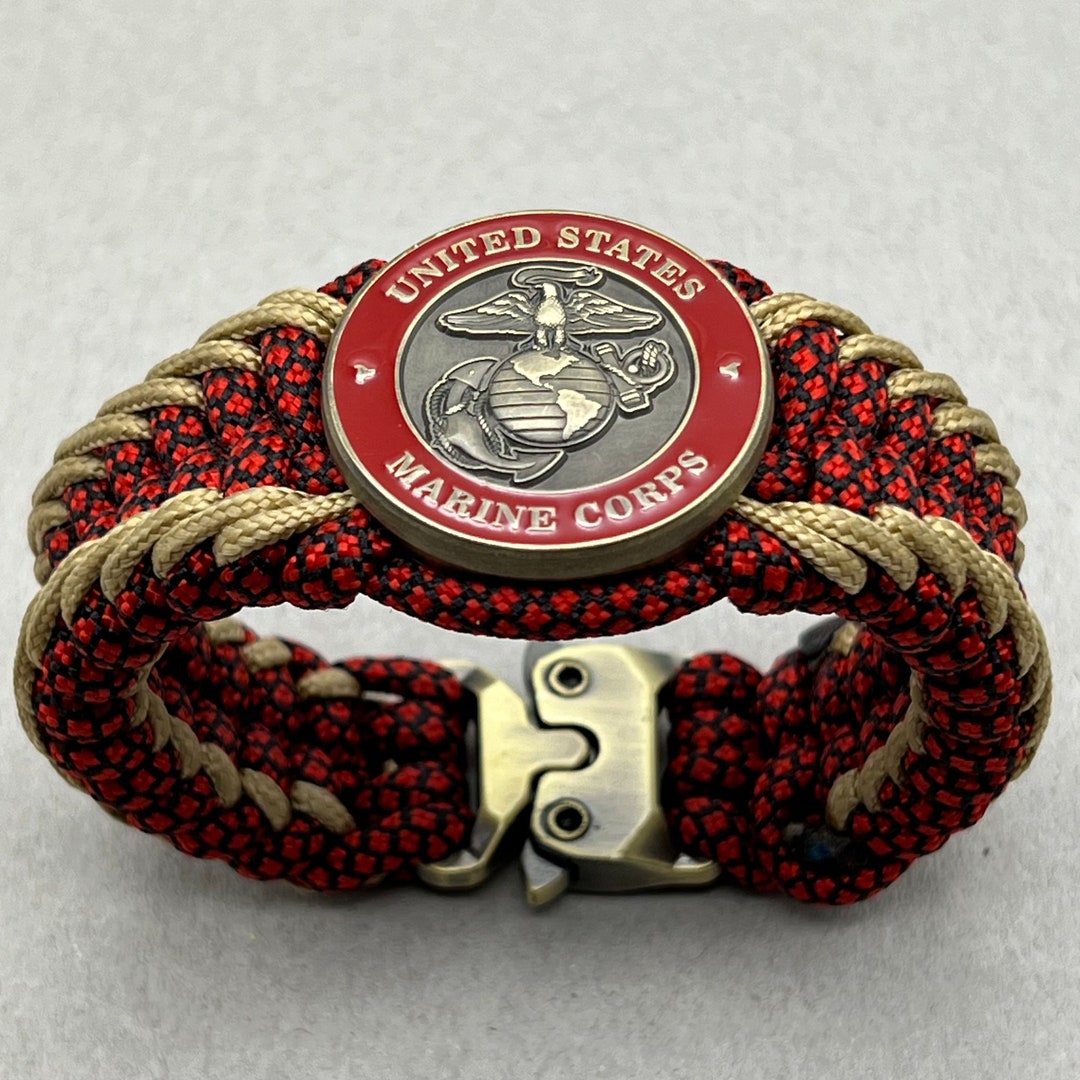 US Marine Corps Paracord Bracelet, USMC Bracelet Gift, Marine Corps ...