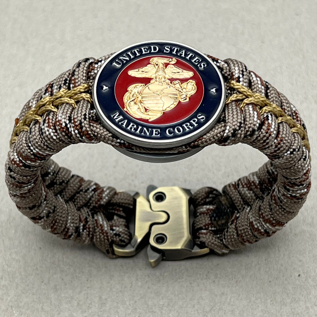 Marine Corps Paracord Bracelet, USMC Gift, Military Gift for Veteran ...