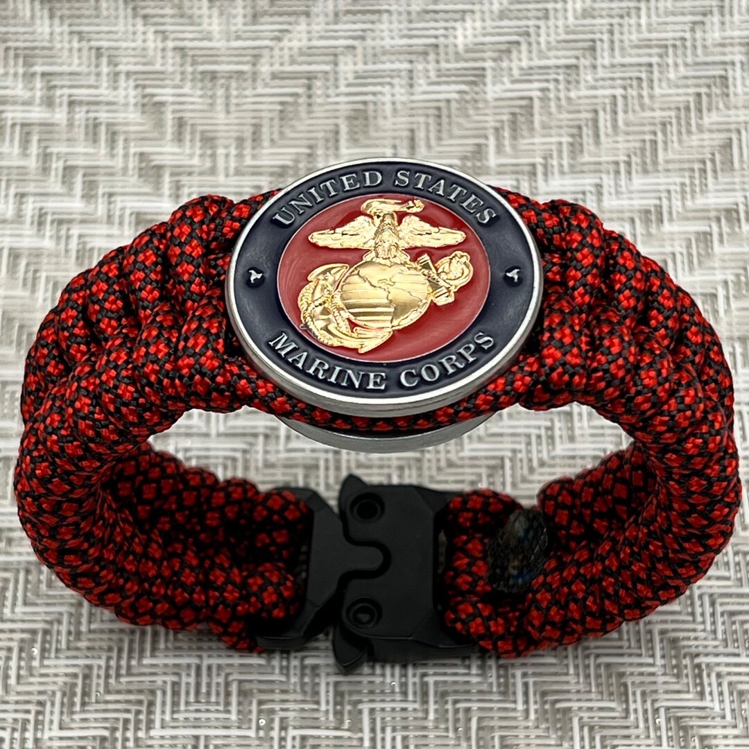 Marine Corps Paracord Bracelet, USMC Gift, Military Gift for Veteran ...