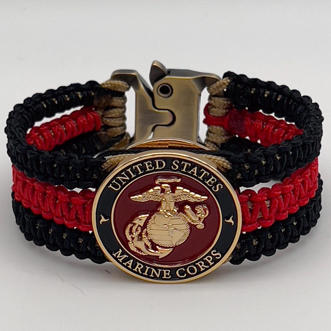 USMC Armband: 24K Gold Adler, Globus, Anker - Handgemachter Marine ...