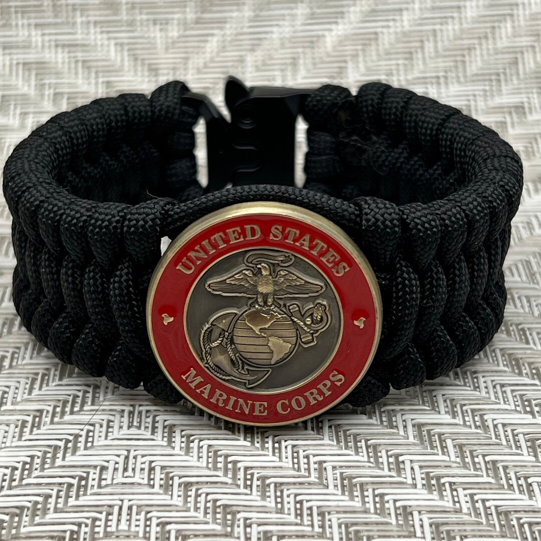 USMC Paracord Bracelet Gift for Marine Veteran, Marine Corps Eagle ...