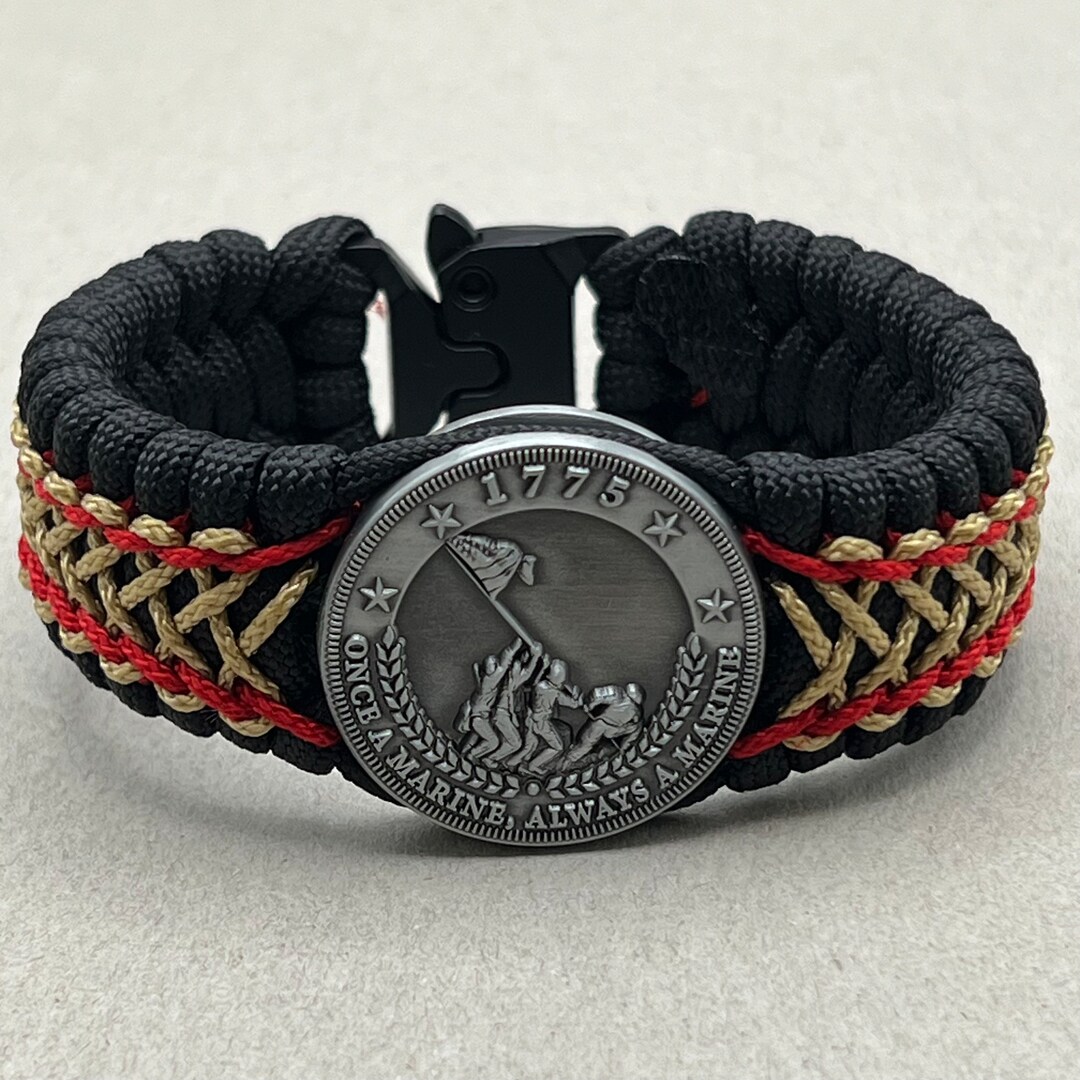 USMC Iwo Jima Bracelet, Marine Corps Veteran Retirement Gift, Military ...