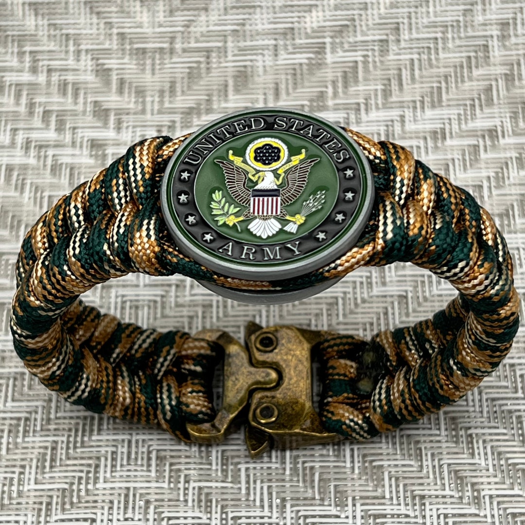 US Army Mens Paracord Bracelet, Military Gifts for Veterans and ...
