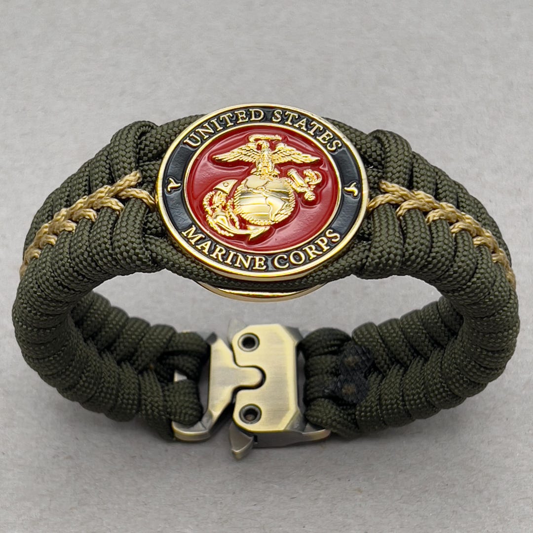 Marine Corps Paracord Bracelet, USMC Gift, Military Gift for Veteran ...