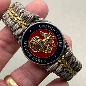 Marine Corps Paracord Bracelet, USMC Gift, Military Gift for Veteran ...