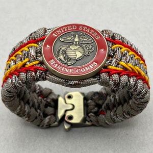 USMC Paracord Bracelet Gift for Marine Veteran, Marine Corps Eagle ...