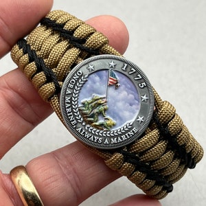 Marine Corps Bracelet, USMC Veteran Retirement Gift, 3D UV Digital ...