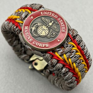 USMC Paracord Bracelet Gift for Marine Veteran, Marine Corps Eagle ...