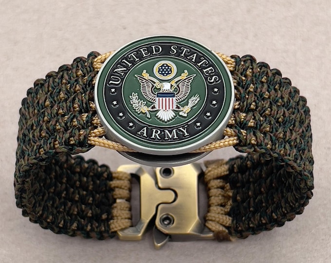 US Army Paracord Bracelet: Veteran Military Gift, Custom Made - Etsy