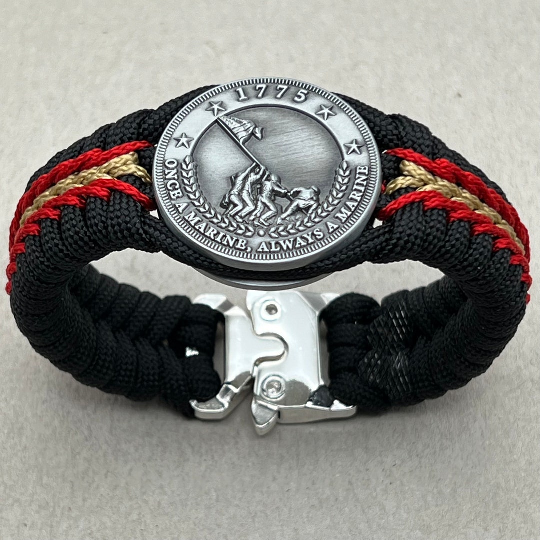 USMC Iwo Jima Bracelet, Marine Corps Veteran Retirement Gift, Military ...