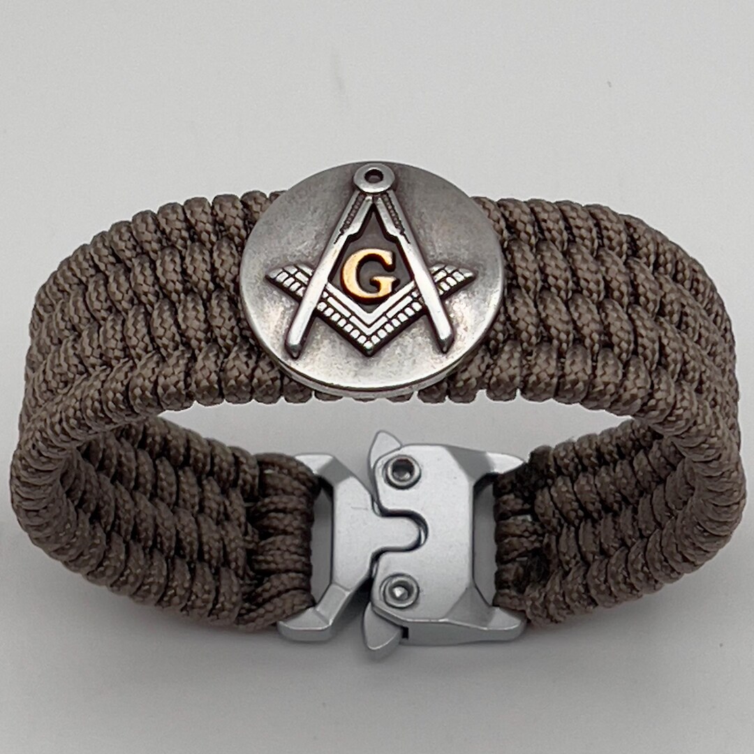 Freemason Bracelet With Sterling and Gold Plated Masonic Square and ...