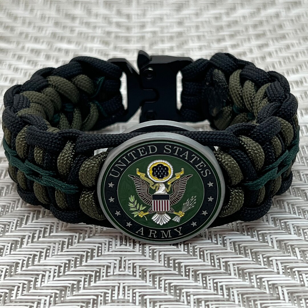 US Army Mens Paracord Bracelet, Military Gifts for Veterans and ...