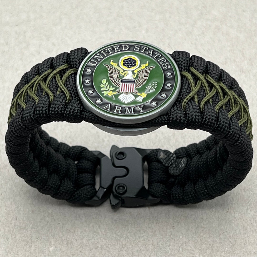 US Army Bracelet: Handmade Veteran Soldier Gift, Official Emblem - Etsy