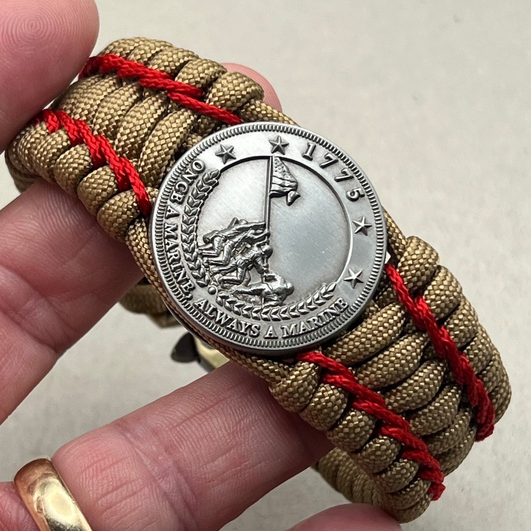 USMC Iwo Jima Bracelet, Marine Corps Veteran Retirement Gift, Military ...
