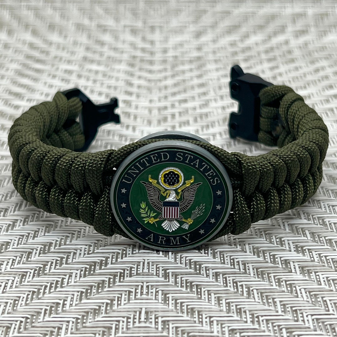 US Army Mens Paracord Bracelet, Military Gifts for Veterans and ...