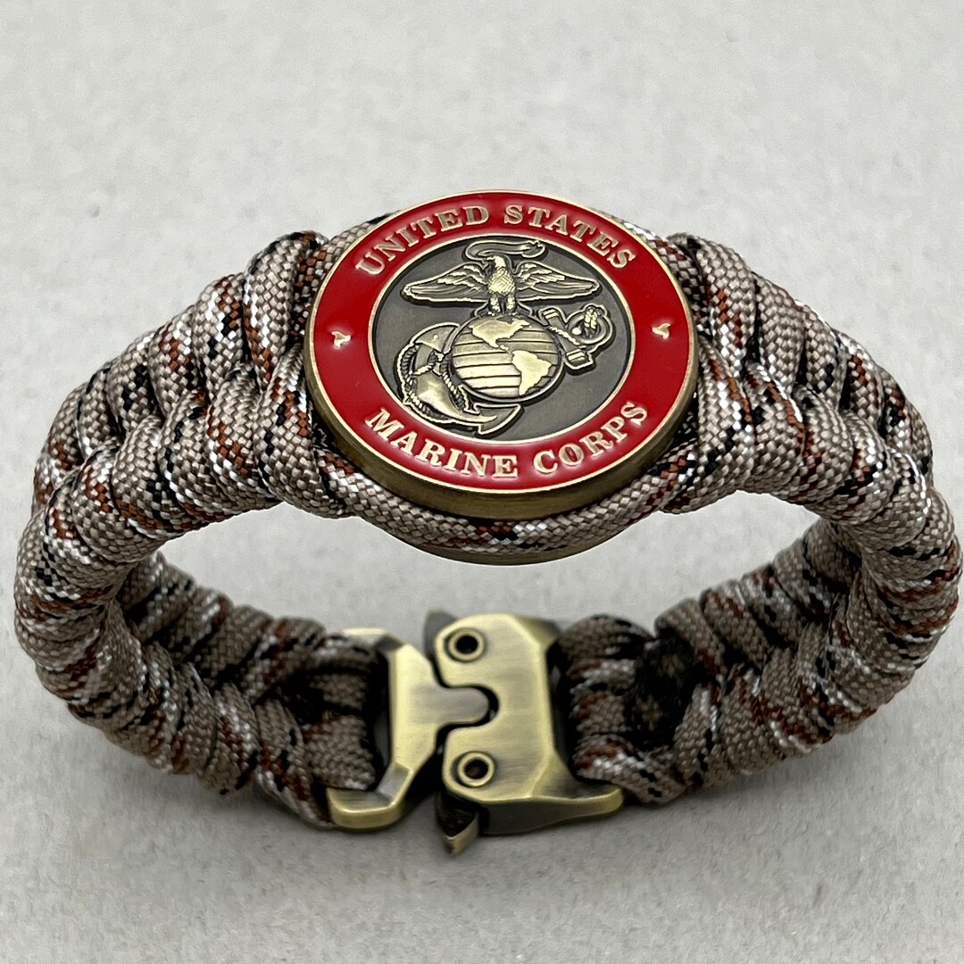 US Marine Corps Paracord Bracelet, USMC Gifts, Military Gift for ...