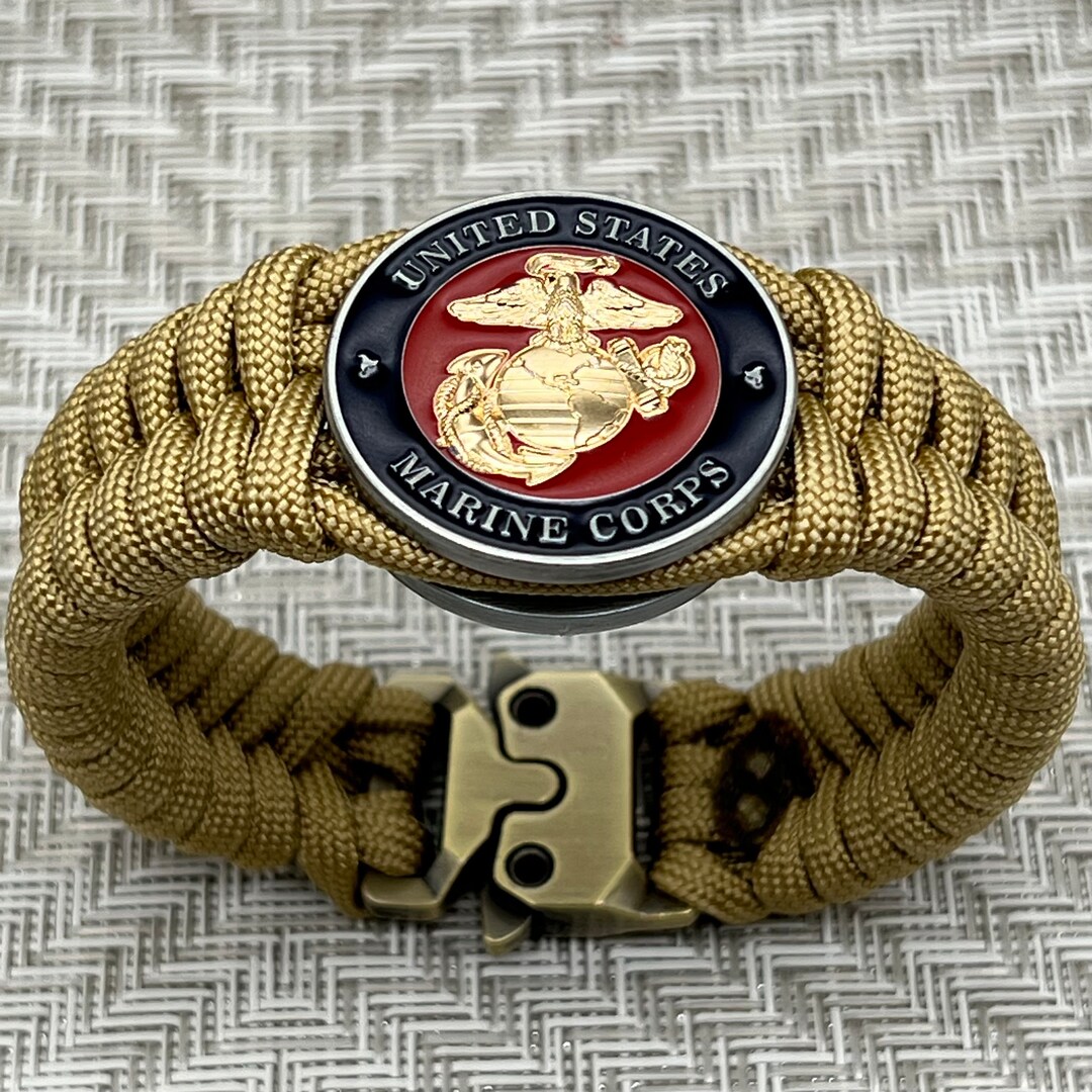 Marine Corps Paracord Bracelet, USMC Gift, Military Gift for Veteran ...