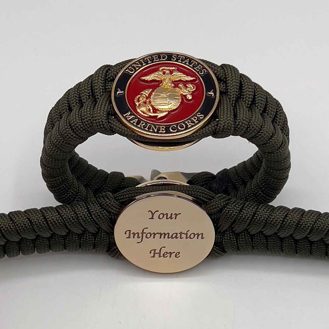 Marine Corps Bracelet With Personalized Custom Engraving, USMC Boot ...