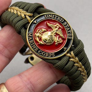 Marine Corps Paracord Bracelet, USMC Gift, Military Gift for Veteran ...