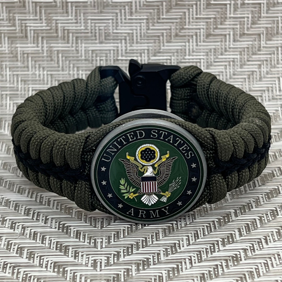 US Army Mens Paracord Bracelet, Military Gifts for Veterans and ...