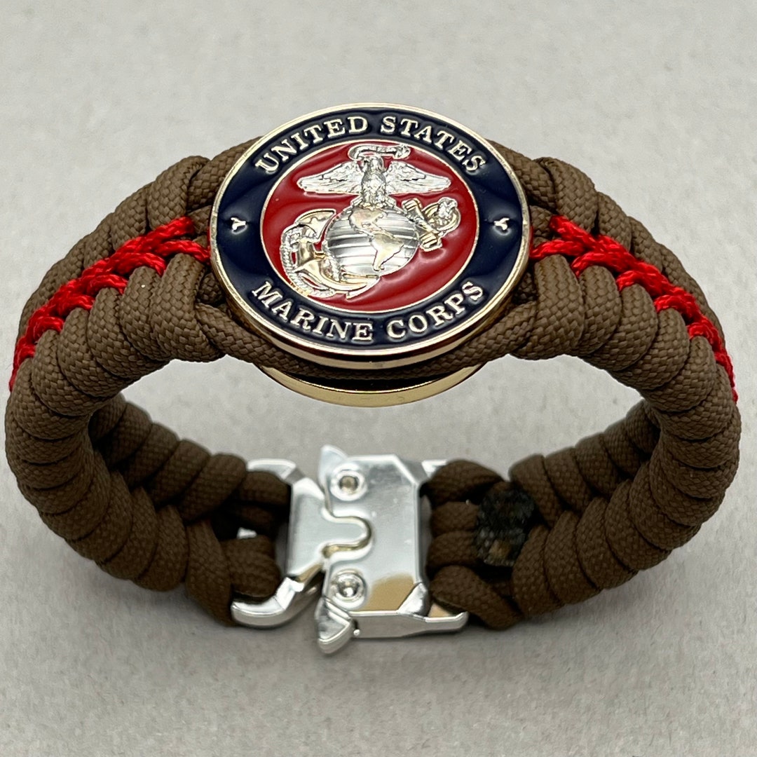 Marine Corps Paracord Bracelet, USMC Gift, Military Gift for Veteran ...