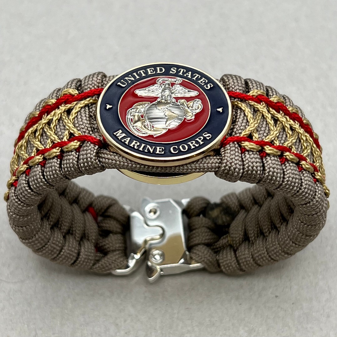 Marine Corps Paracord Bracelet, USMC Gift, Military Gift for Veteran ...