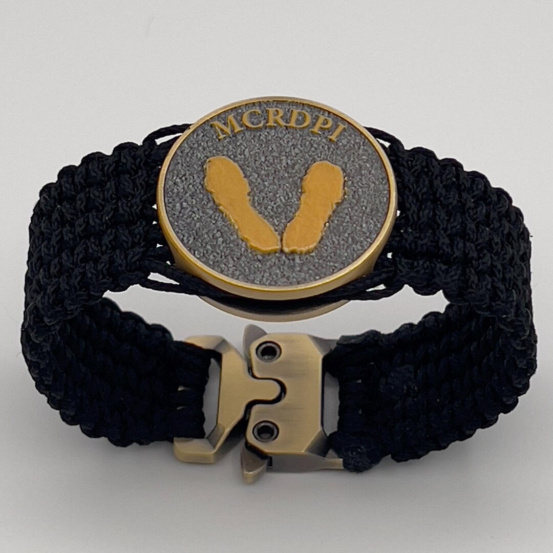 USMC Yellow Footprints Bracelet, Custom Engraved Boot Camp Graduation ...