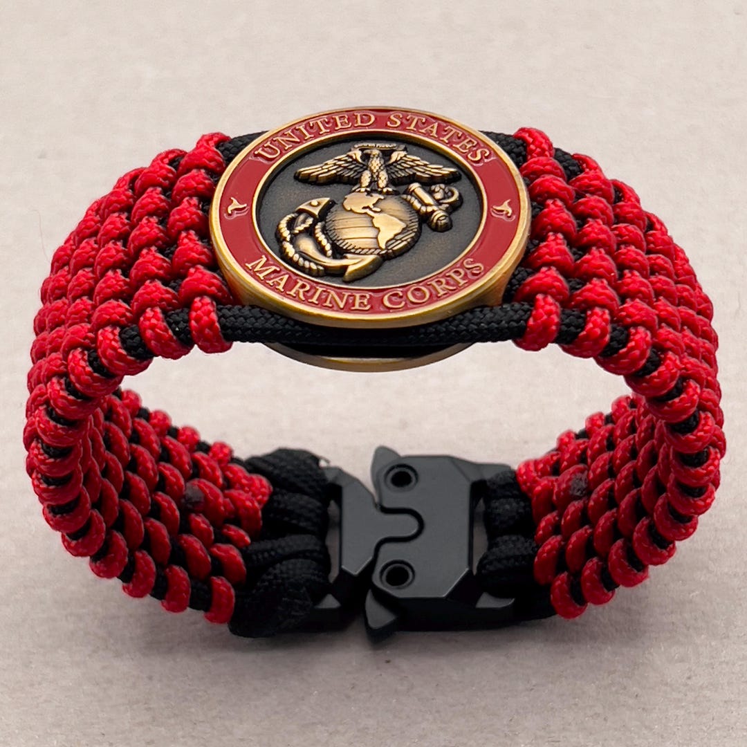 US Marine Corps Paracord Bracelet, USMC Gifts, Military Gift for ...