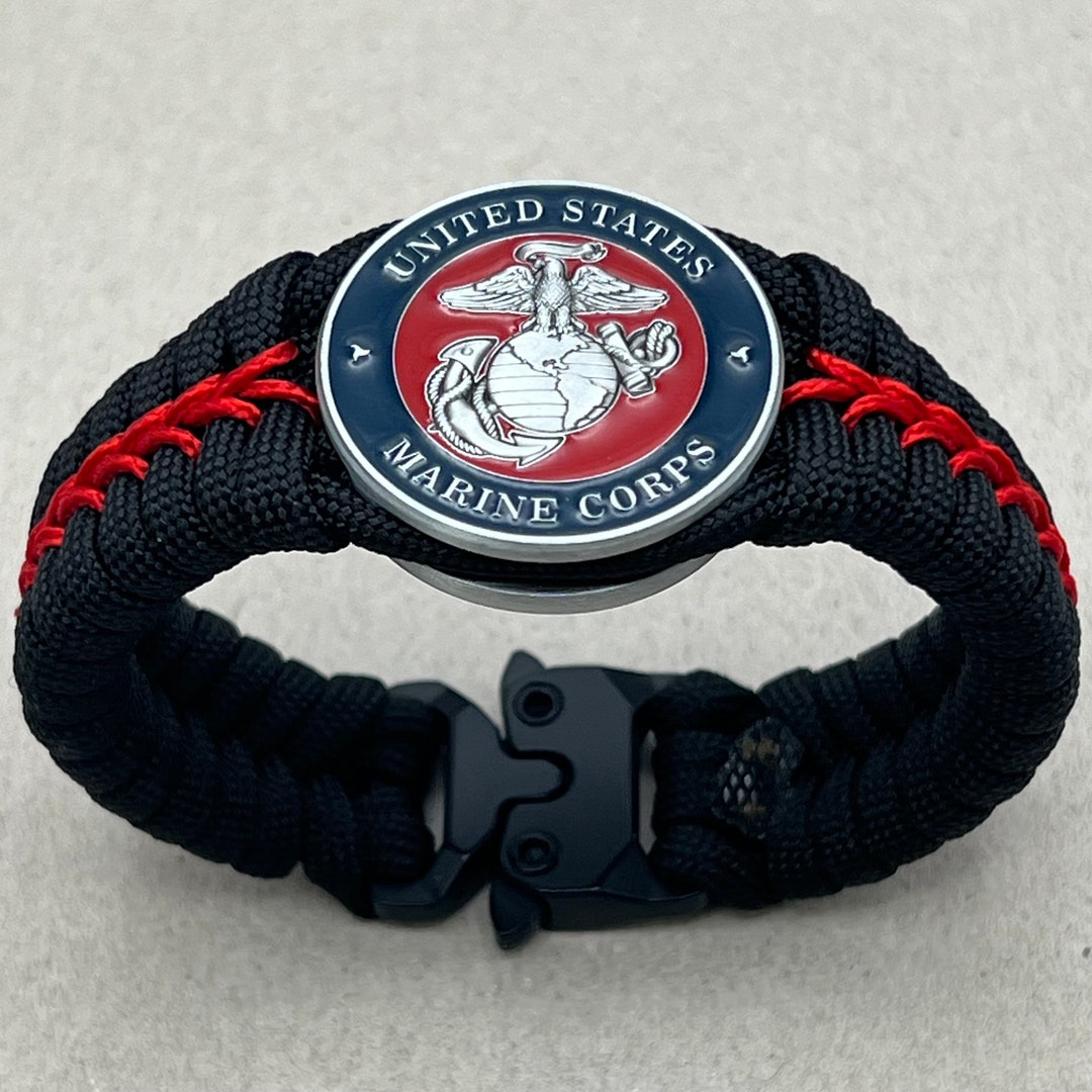 USMC Paracord Bracelet, Marine Corps Combat Veteran Gift, Eagle Globe ...