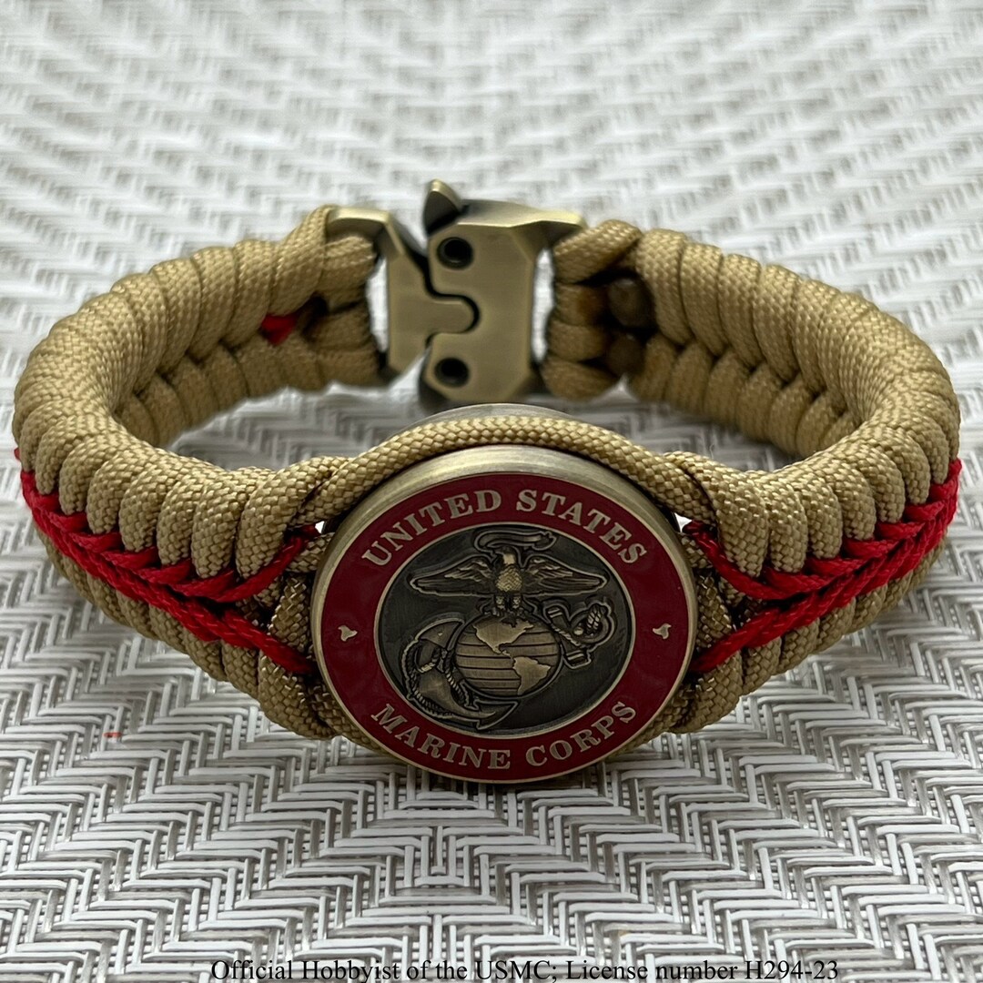 USMC Bracelet, Marine Corps Jewelry, Gift for Marine, Semper Fi, Eagle ...
